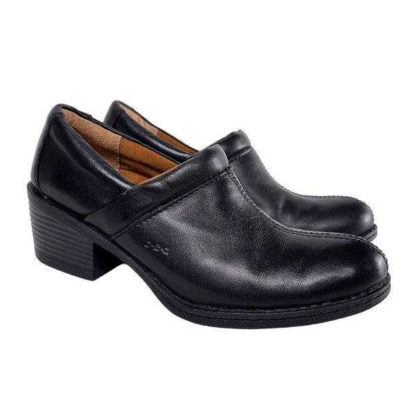 boc | Shoes | Boc Born Concept Black Leather Split Toe Block Heel ...
